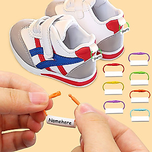HVSWLY 40PCS Waterproof Shoe Tags, Water Bottles Labels，Daycare Labels Name Tags for School Bags, Umbrellas, Travel Luggage, Writable Blank Name Labels for Distinguish Children's Items