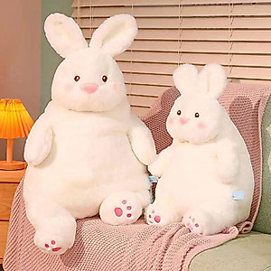 ARELUX 22in Large Bunny Plush Stuffed Animal Hugging Pillow:Soft Giant Sleeping Body Warm Fluffy Pillow Adorable Chubby Bunny Plushie Toy Creative for Friends Dormitory
