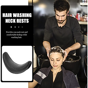 Shampoo Bowl Gel Neck Rest Silicone Hair Wash Gel Neck Pillow Salon Hair Shampoo Bowl Gripper for Hairdressing Hair Washing Sink Basin Tool 18x11x7.5cm (Black)