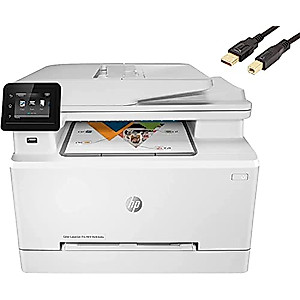 HP Color Laser Jet Pro M283cdw Wireless All-in-One Laser Printer, Print Scan Copy Fax, 600x600DPI, Auto 2-Sided Printing, 22ppm, Remote Mobile Print, 260-Sheet, White, Durlyfish