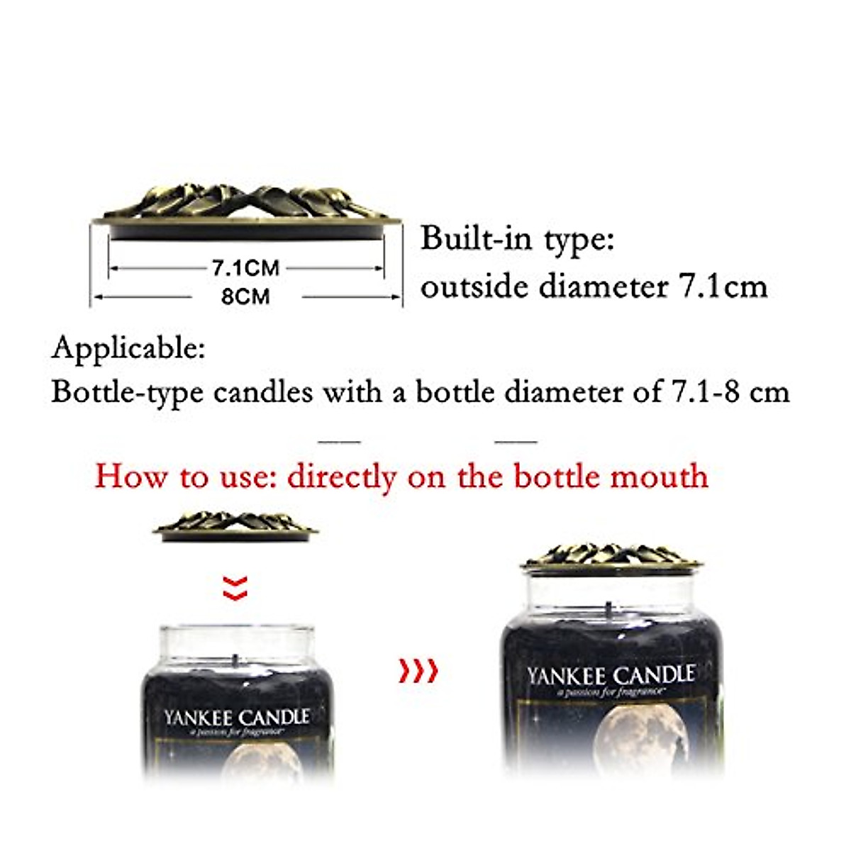 HOMEYU® Jar Candles Candle Cover Candle lid Jar Candle Topper Accessories Shades Sleeves for Jar Candles Flower Style