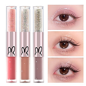 Erinde [6PCS Liquid Glitter Matte Eyeshadow, Liquid Glitter Eyeliner and Matte Cream Eyeshadow 2 in 1, Quick Drying, Easy to Apply, Long Lasting Korean Shimmer Matte Eyeshadow Christmas Eye Makeup