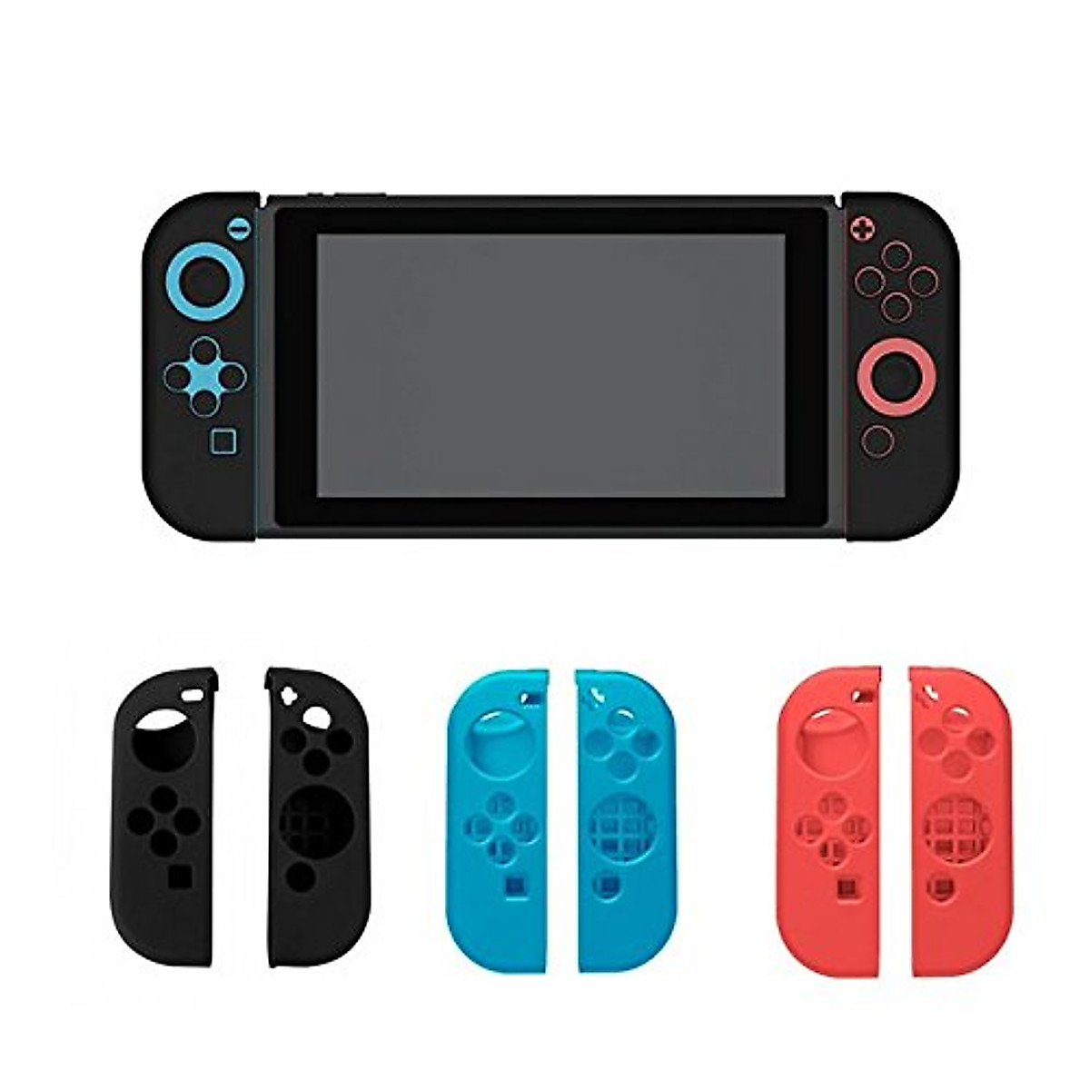 Silicone Protective Skin Soft Shell Case Cover for Nintendo Switch Joy-Con Controller Skin Clear-White