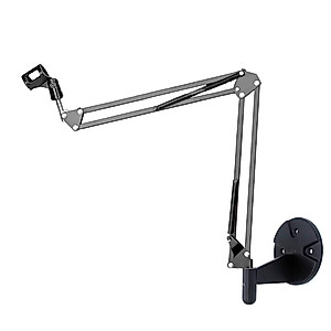 Microphone Wall Mount, Suspension Mic Stand Clip for Blue Yeti Snowball,Radio Broadcasting, Voice-Over Sound, Stages,TV Stations,Youtube