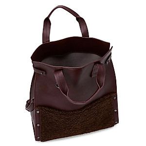 Danielle Nicole Womens Minx Faux Leather Colorblock Tote Handbag Purple Large