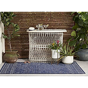 Momeni Riviera Transitional Indoor/Outdoor Area Rug, Navy, 6'6" X 9'