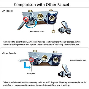 AA Faucet 4" Wall Mount No Lead Faucet with 3-1/2" Swivel Gooseneck Spout NSF