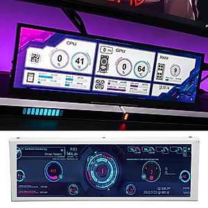 7.9 Inch CPU Hardware Temperature Monitor External Expansion Display, IPS CPU GPU SSD Data Temperature Monitor Panel for PC ARGB Computer Case Secondary Screen