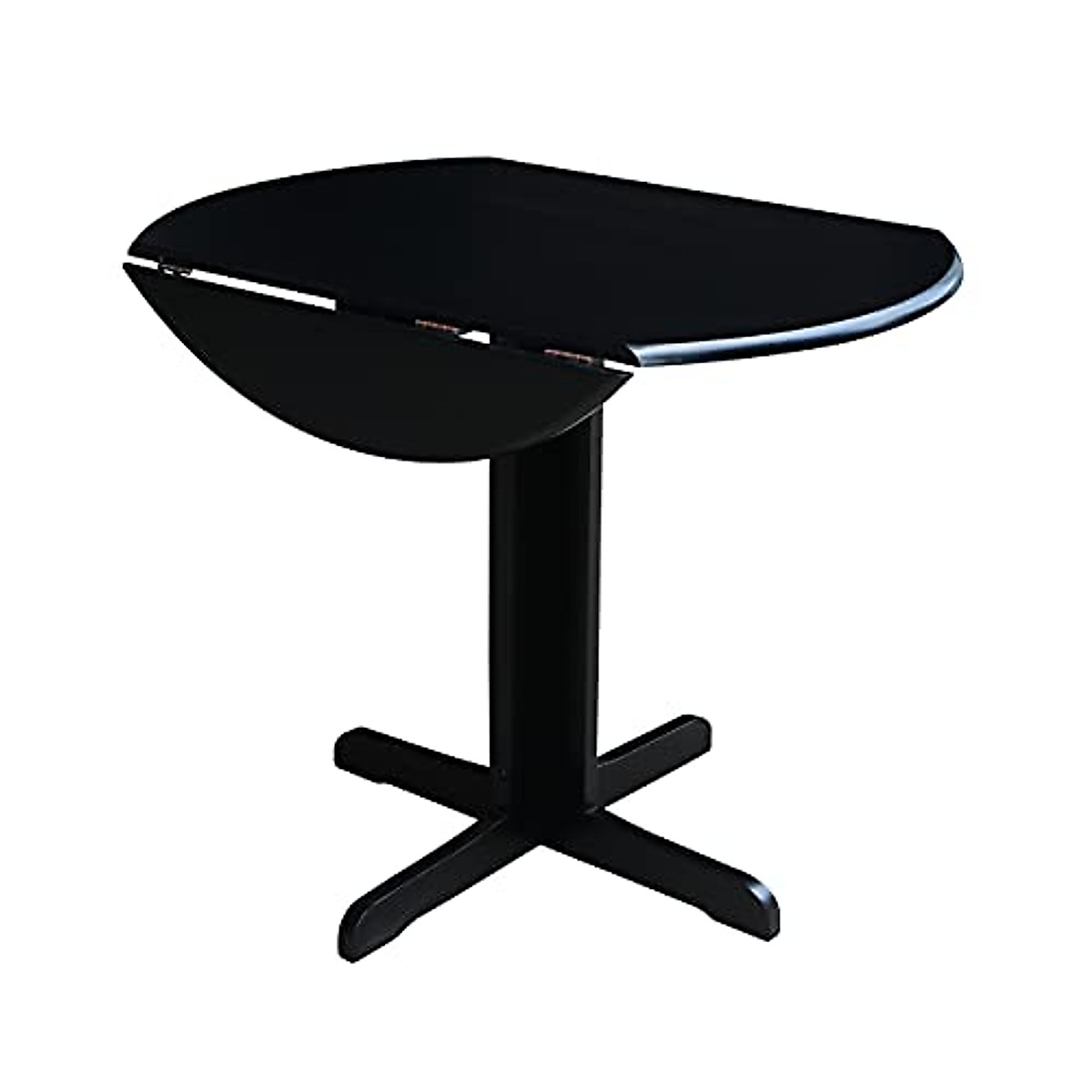 International Concepts Dual Drop Leaf Dining Table, 36-Inch, Black
