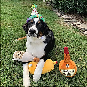 H&K for Dogs Power Plush | Barker's Mark (Small) | Funny Dog Toy | Dog Toy with Squeaker | Dog Gift | Fun, Durable, and Safe | Squeaky Dog Toy