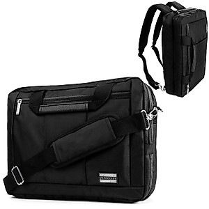 Vangoddy El Prado 3-in-1 13" 14 inch Laptop Messenger Bag Backpack (Orange Black)