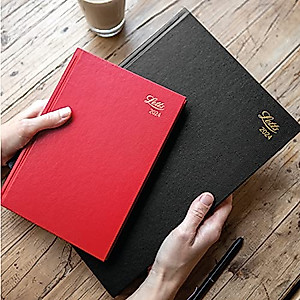 Letts of London Standard Daily Planner, 12 Months, January to December, 2024, Day-Per-Page, A4 Size, 11.75" x 8.25", Black (C10ZBK-24)