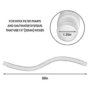 Swimming Pool Replacement Hose, Replacement Hose for Above Ground Pools, Filter Pump Hose 1.25" Diameter for Pump Models（330 GPH, 530 GPH, 1,000 GPH） (2PCS)…