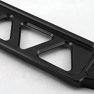 BESULEN Battery Hold Down Sets, Billet Aluminum Battery Tie Down Mount Bracket With Stainless Steel J Bolts, Universal 8" Triangular Five-Hole Car Battery Holder Kit For SUV, RV (Black)