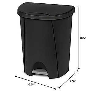 STERILITE 1094901094900404 BLK Step Can, 6.6 Gallon, Black