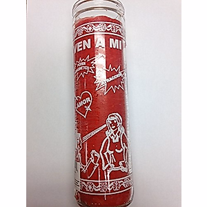 Come to Me Red Unscented Candle in Glass Silkscreen (Ven A Mi)