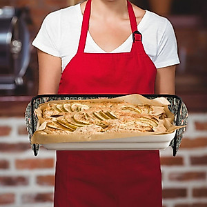 Double Oven Mitt William Morris Vintage Flowers Kitchen Oven Gloves for Everyday Cooking and Baking