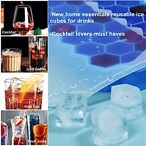 Ice Cube Trays for Freezer with Lid-37 Grid Silicone Ice Cube Tray with Lid for Small Ice Cube Molds,Easy-Release Reusable Ice Cube in Organizer Bins or Ice Bucket for Cocktail bar or Iced Coffee Cup