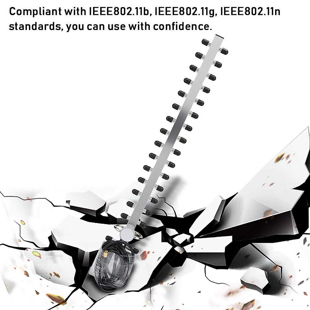 Yagi Antenna, 2.4G 25dBi High Gain Router Network Antenna, 1.5m Aluminum Alloy 16 Unit Directional Yagi Antenna