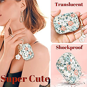 KINGXBAR AirPods Pro 2nd Generation & AirPods Pro 1st Case Cover for Women Girls Cute Floral Bling Soft Protective Cover with Keychain for Apple AirPods Pro Charging Case Rabbit