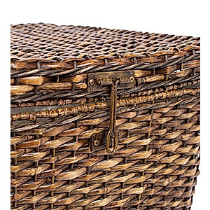 BirdRock Home Rattan Peel Hamper with Lid - Removable Laundry Bag - Machine Washable Canvas Lining - Spacious Interior - Organizer, Brown