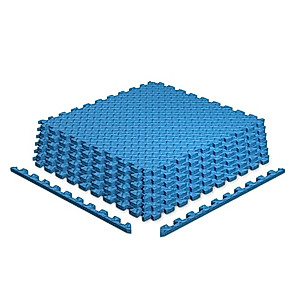 Epic Fitness Foam Gym Floor Tiles - Interlocking Floor Mats for Home Gym - Non-Slip Noise-Dampening Eva Foam Squares (6 Pack)