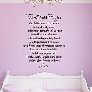 The Lord's Prayer Bible Wall Decal Our Father Vinyl Wall Art Scripture Quote Faith Home Christian Decor Stickers