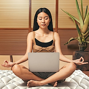 Foamma Japanese Floor Mattress - Twin 38" x 75" - Roll Up Futon Mattress Topper with 100% Soft Organic Quilted Cover - Portable and Foldable Japanese Tatami Mat for Kids, Adults, Camping and Guest