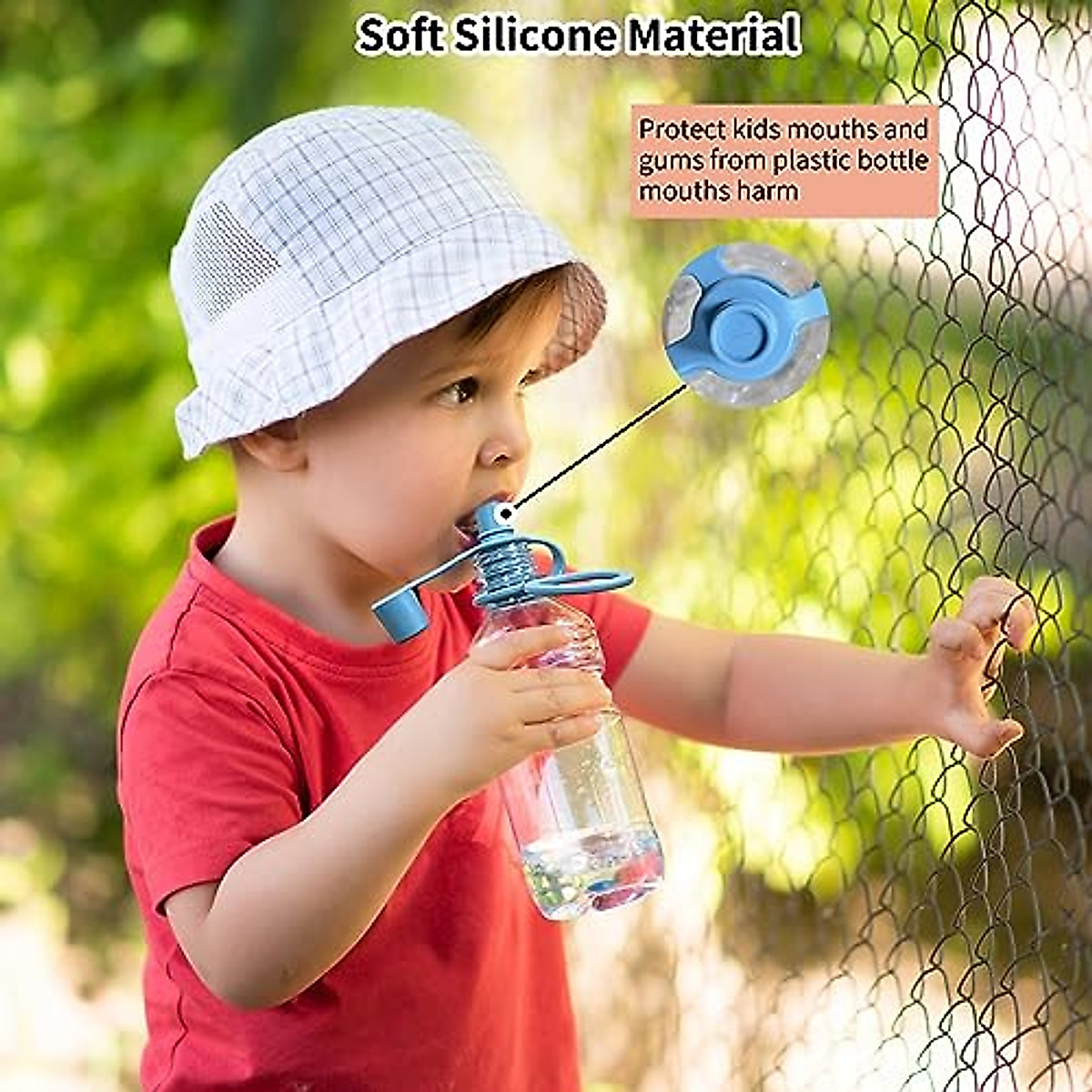 Silicone Bottle Top Spout, No Spill Water Bottle Top Spout Adapter for Toddlers and Kids, BPA Free
