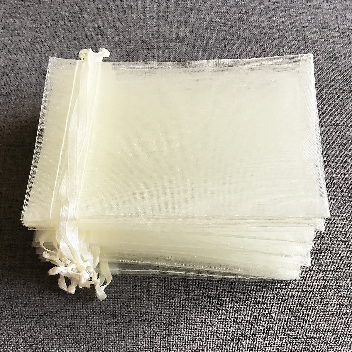 ATCG 100pcs 3x4 Inches Drawstring Organza Pouches Wedding Party Jewelry Favor Gift Candy Bags (Black)