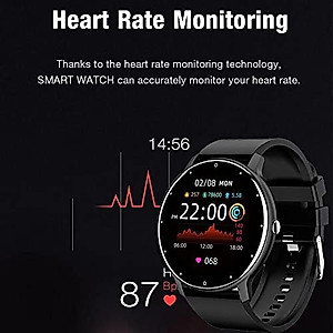 MEGIR Bluetooth Touchscreen Sports Smart Watch for Men and Women Unisex IP67 Waterproof Smartwatch with Fitness Tracker and Heart Rater (BDZL2BK)