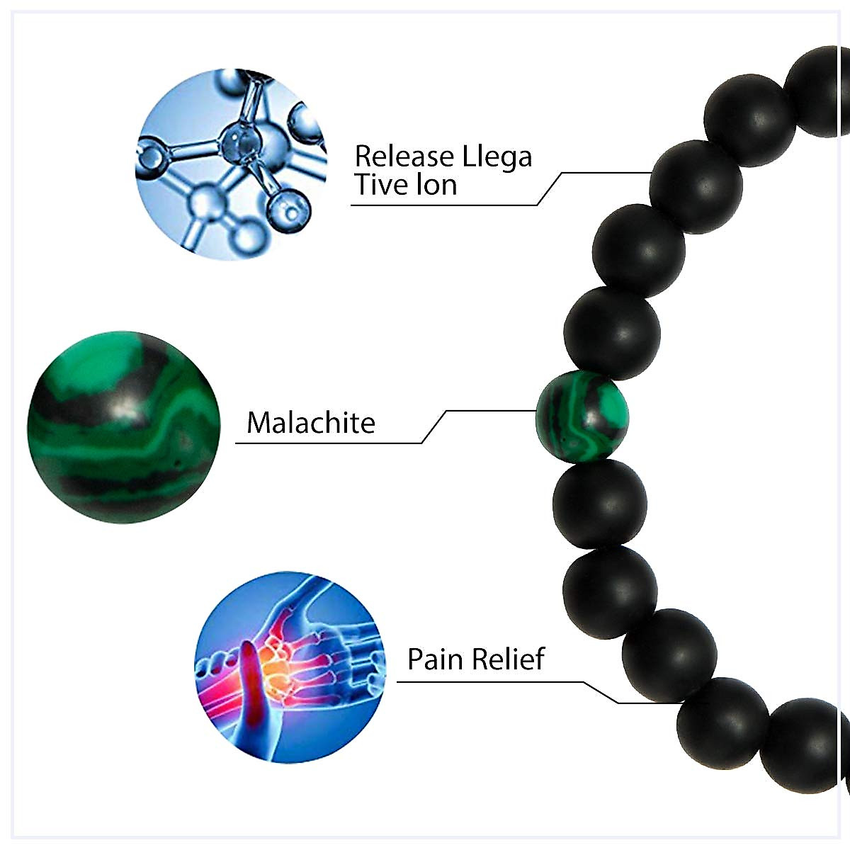 Livtor 2 Pcs Distance Relationship Bracelets Beaded His and Hers Couple Bracelet Black for Men Women