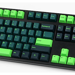 Gaming Keycaps Set Doubleshot PBT Keycap Set for Cherry 3000 for Mechanical Gaming Keyboard (Dark Green)