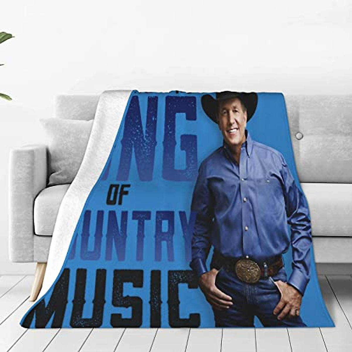 80"x60" Durable George or Strait Warm Flannel Blanket Soft Fleece Blanket Fleece Throw Quilt Summer Quilt