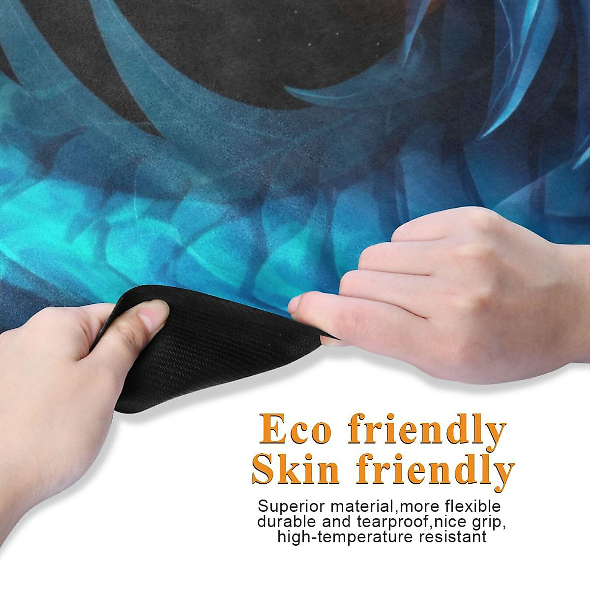 GOODOLD Blue Dragon Yoga Mat, 71 x 26 Inch Non-slip Yoga Mats Folding Travel Exercise Mat Indoor Outdoor Gym Pilates with Storage Bag for Women Men