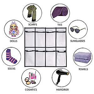 Hanging Shoe Organizer, 24 Pocket Shoe Storage Hanging to Keep Shoes Tidy, Complete With 4 Reversible Heavy Duty Metal Over Door Hooks for Ideal Hanging Shoe Storage ，Made of Oxford cloth