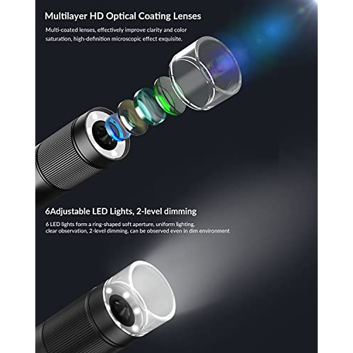 Handheld Digital Microscope, 800X HD Digital Microscope for Adults, with 2" LCD Screen Pocket Microscope for Kids, USB Lab Handheld Digital Microscopes Equipment, with 32GB SD Card