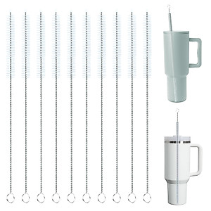 Straw Cleaner Brush for Stanley 40 30oz Straws,Straw Cleaner for Simple Modern Straw, 10 Pack Cleaning Brush,Straw Cleaner Brush Extra Long 12.4 Inch for Stainless, Silicone, Glass and Plastic Straws