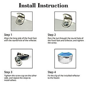 Patio Heater Reflector Shield - Heat Focusing Reflector for Round Natural Gas and Propane Patio Heaters - Heat Reflector 15 Inch Height Thicker Aluminum Panel(10 Panels)