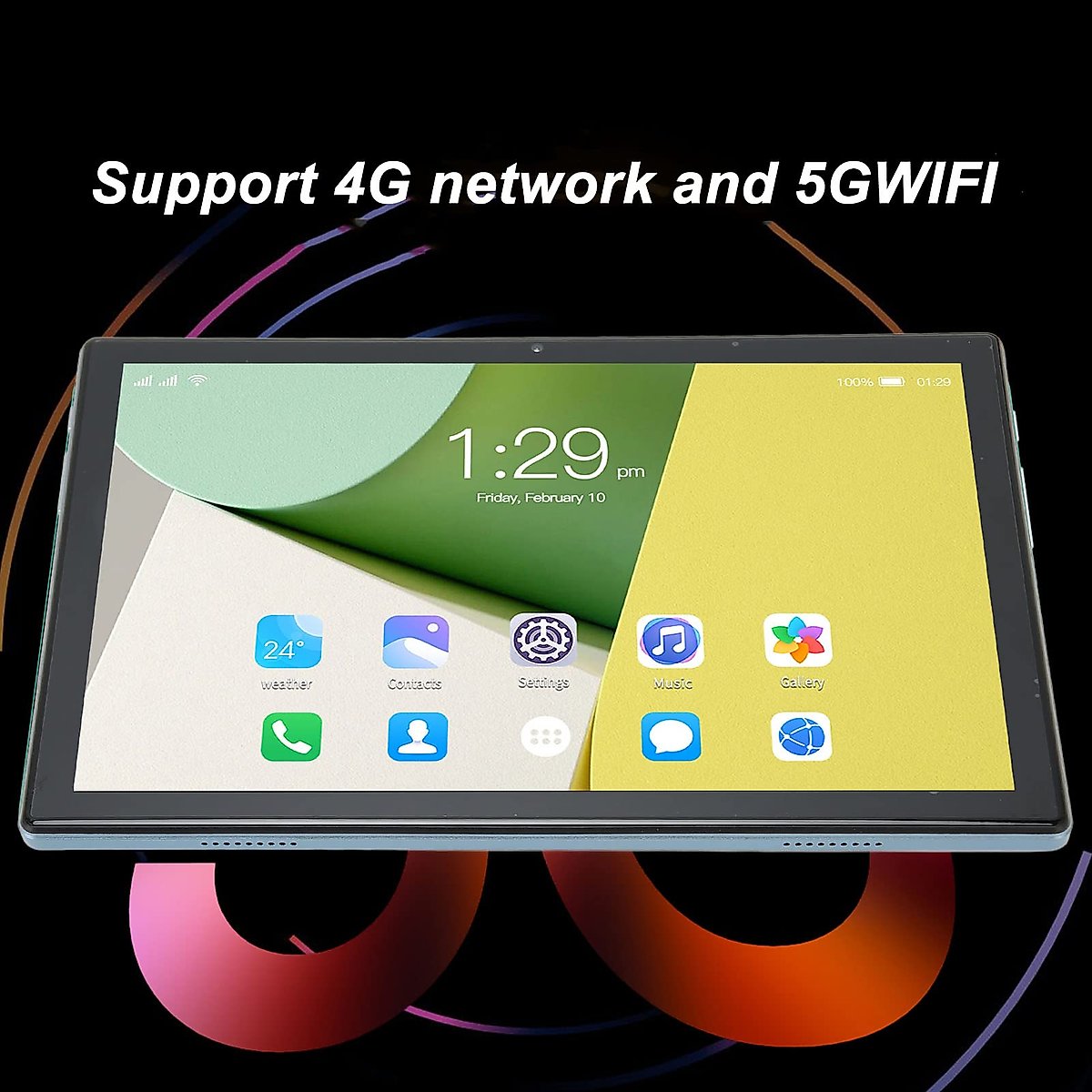 aqxreight 4G Call Tablet, Dual SIM Dual Standby 5G WiFi 100-240V FHD Tablet 8 Core CPU for Android 12 for Reading (US Plug)