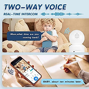 Indoor Security Camera, 2K HD Pan/Tilt Wireless Pet Camera for Baby Monitor, 5G & 2.4G WiFi Home Security Camera for Dog/Nanny, Night Vision, Siren, Compatible with Alexa & Google 2Pcs (64G SD Card)