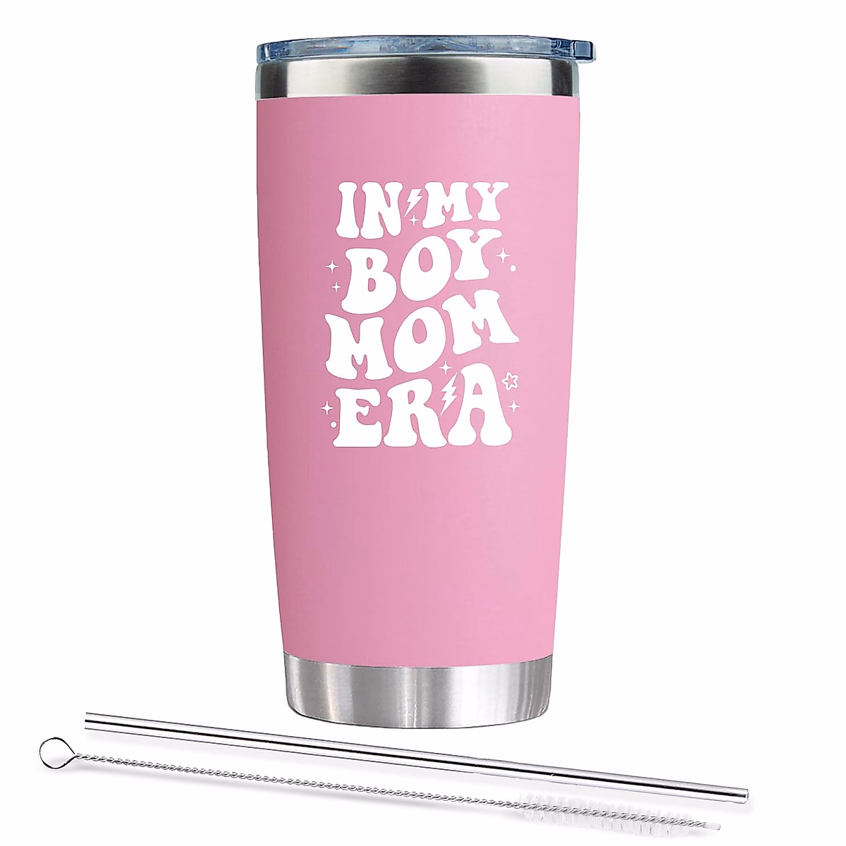 CHICKOR In My Boy Mom Era Tumbler With Straw - Boy Mom Mothers Day Gift - Boy Mama Coffee Cup For New Mom, Mommy,Pregnant Moms, Expecting Mom, Mom To Be From Baby Boy, Son - 20 Oz Boy Mom Travel Mug