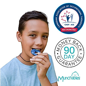 Munchables Scribbles Sensory Chew Necklace – Chewy Fidget Toy for Adults, Teens, Boys and Girls (Navy)
