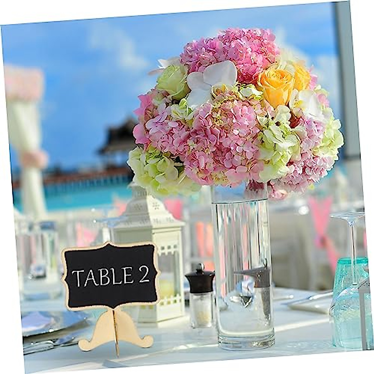 GRIRIW 20pcs Small Wooden Blackboard Desktop Office Decorations