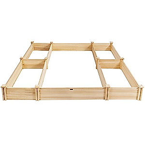 Giantex U-Shaped Raised Garden Bed, Wood Raised Garden Planter Box for Vegetables and Flowers, Easy Assembly, Garden Container for Backyard, Patio, Balcony (92.5" Lx95 Wx11 H)