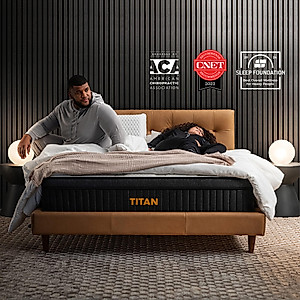 Brooklyn Bedding Titan 13" Hybrid Luxe Mattress for Plus Size Sleepers with Cooling Cover, Cal King