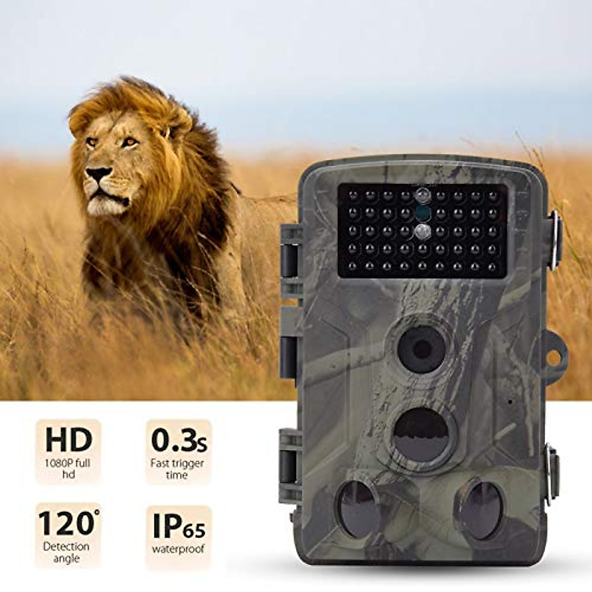 135x90x76mm Camera, 2inch Scouting Camera, TFT Display Screen for Automatic Photography Wild-life Field Detection Household/Office