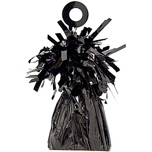Black Small Foil Balloon Weight - 6 oz (1 Pc) - Vibrant Black Hue Perfect for Stabilizing Party Balloons & Decorations