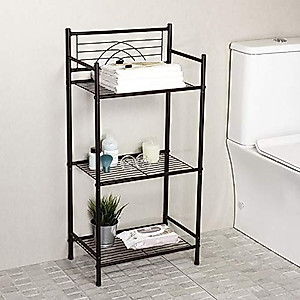 L&H UNICO 3-Tier Free Standing Wire Rack Durable Metal Shelving Storage Unit for Bathroom Laundry Kitchen Office, Black