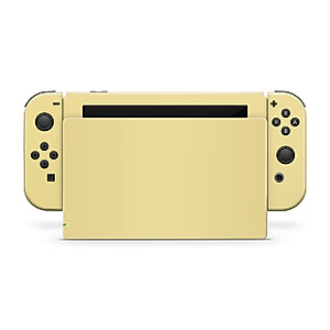 Tacky Design Classic Pastel Solid Color, Yellow, and Orang Skin Compatible with Nintendo Switch, Skin Vinyl 3m Stickers Moon Full wrap Cover (Yellow)